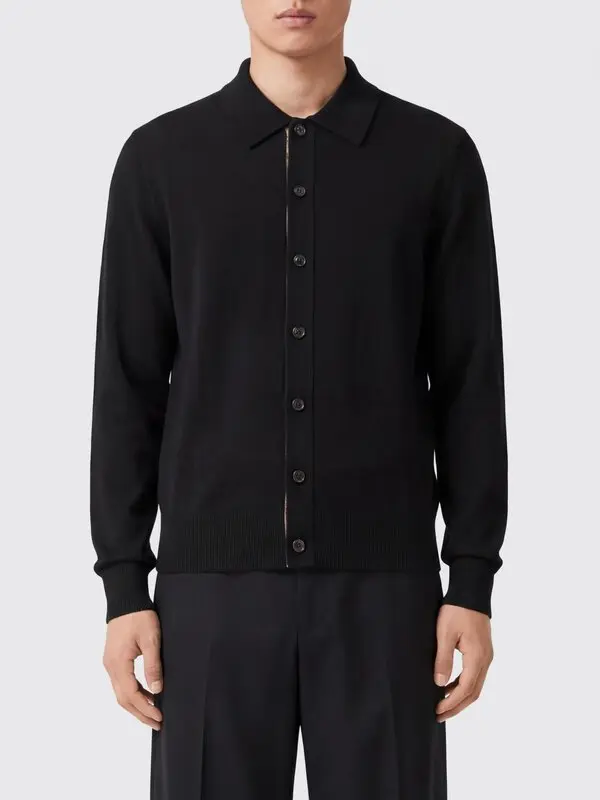 Burberry Pure Wool Cardigan With Polo Collar And Button Closure