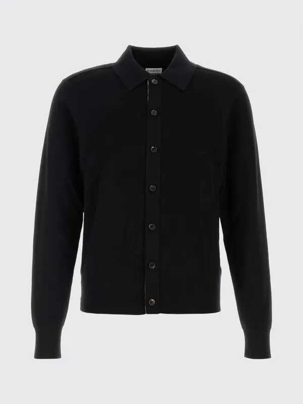 Burberry Pure Wool Cardigan With Polo Collar And Button Closure