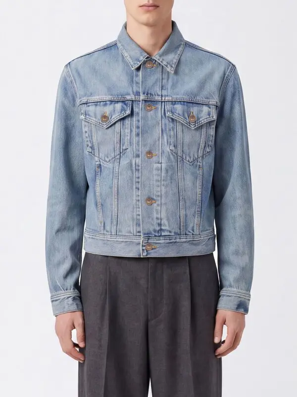 Celine Bleached Jacket With Patch Pockets And Metal Buttons