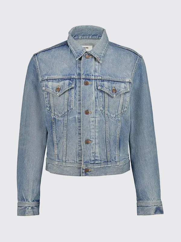 Celine Bleached Jacket With Patch Pockets And Metal Buttons