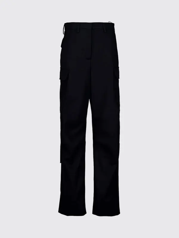 Stella McCartney High-waisted Straight Leg Wool Cargo Trousers With Back Pockets