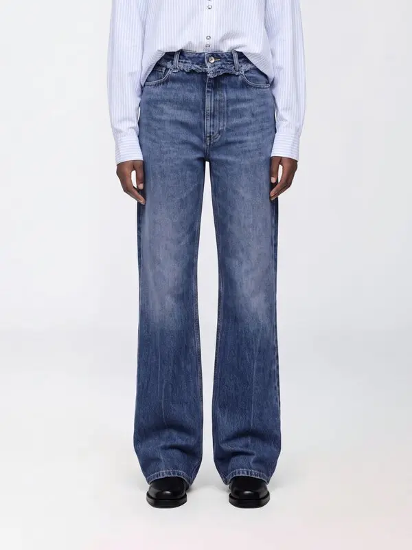 Rabanne Mid-rise Flared Jeans In Cotton Denim With Five-pocket Design - Blue