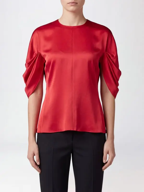 Stella McCartney Crew Neck Slim Fit Satin Evening Top