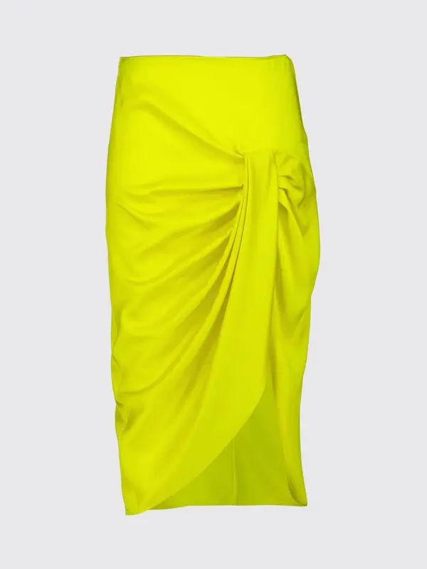 Stella McCartney Draped Jersey Midi Pencil Skirt With High Waist And Asymmetrical Hem - Yellow