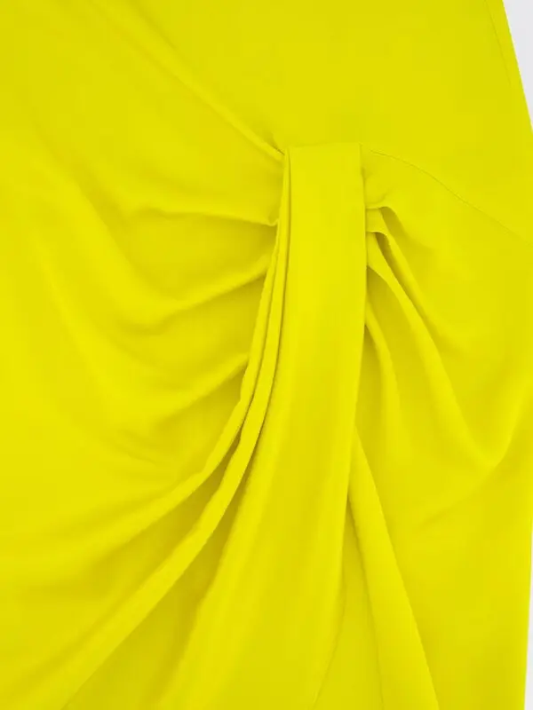 Stella McCartney Draped Jersey Midi Pencil Skirt With High Waist And Asymmetrical Hem - Yellow