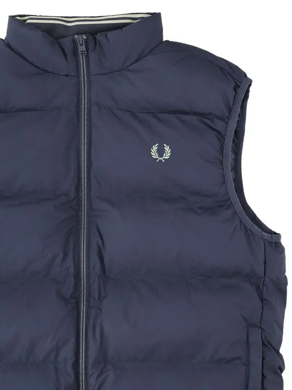 Fred Perry Gilet Trapuntato Con Logo - Blue
