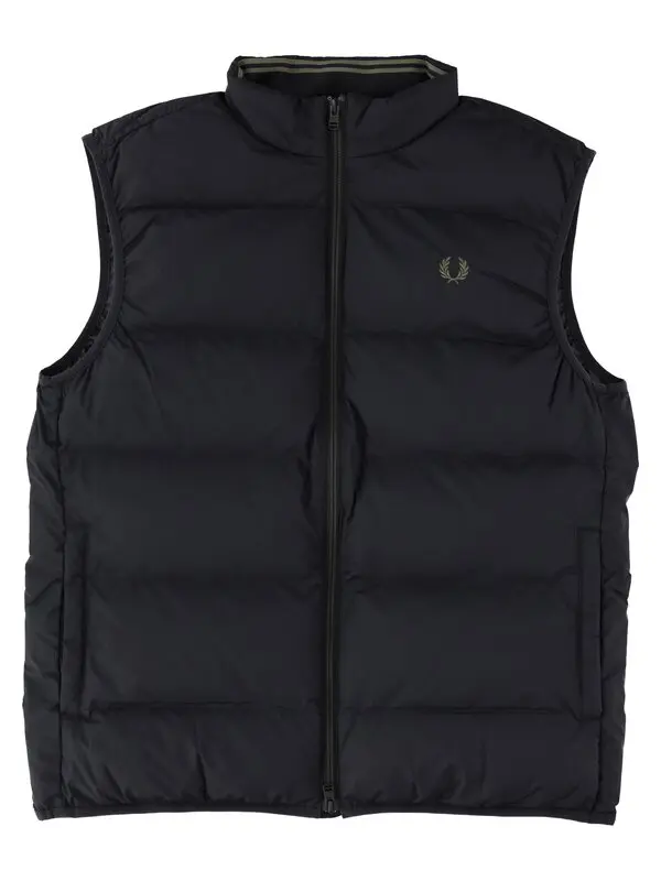 Fred Perry Gilet Trapuntato Con Logo - Black