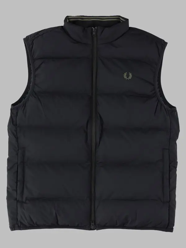 Fred Perry Gilet Trapuntato Con Logo - Black