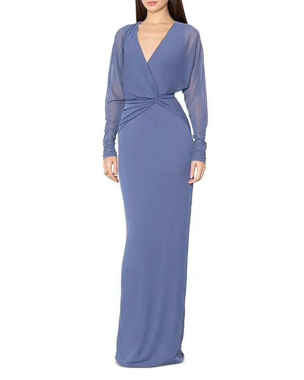 Black Halo Aurora Draped Gown