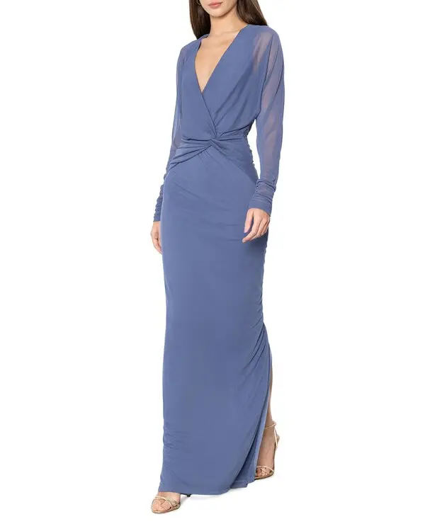 Black Halo Aurora Draped Gown