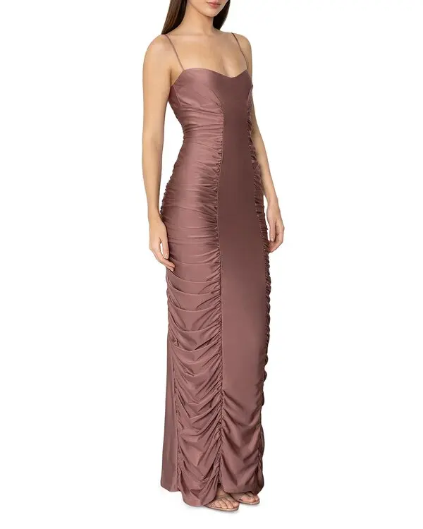 Black Halo Amoria Ruched Maxi Dress