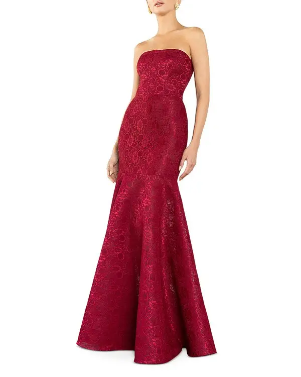 Black Halo Kristy Lace Strapless Gown