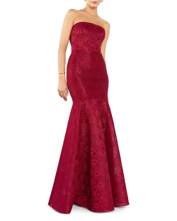 Black Halo Kristy Lace Strapless Gown