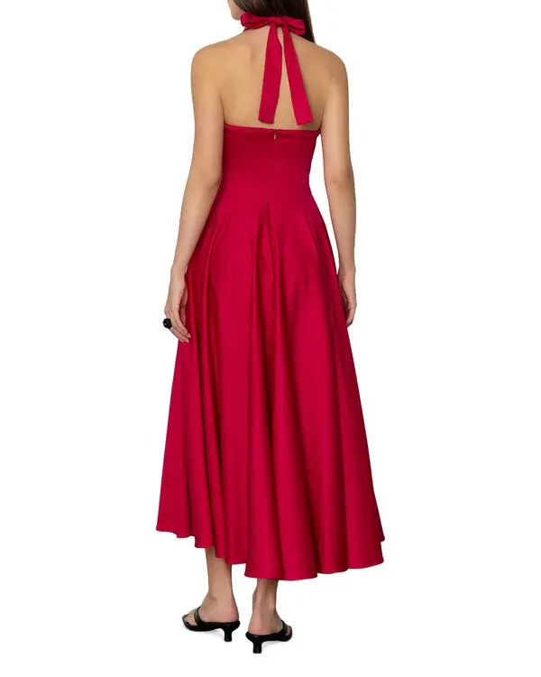 Black Halo Noelle Cotton Stretch Halter Dress