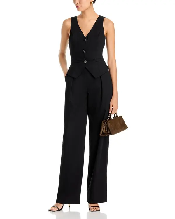 Black Halo Matias Vest Bodice Sleeveless Jumpsuit