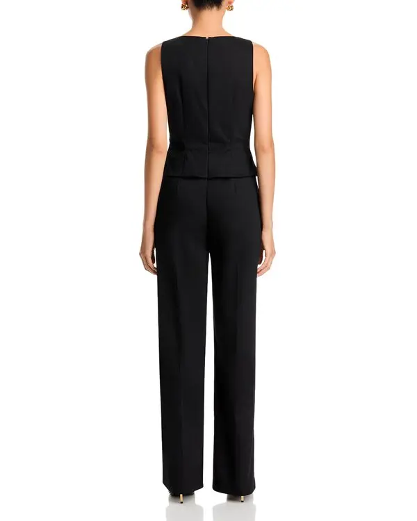 Black Halo Matias Vest Bodice Sleeveless Jumpsuit