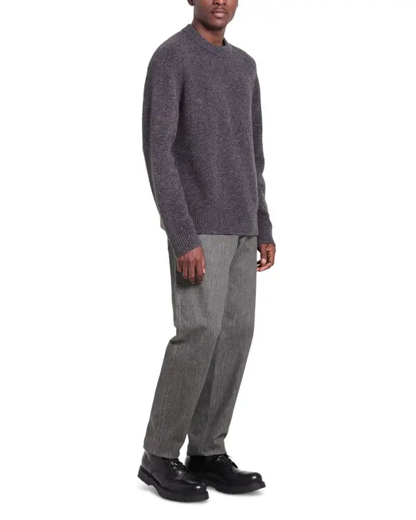 Theory Relaxed Wool Blend Crewneck Sweater - Charcoal Melange
