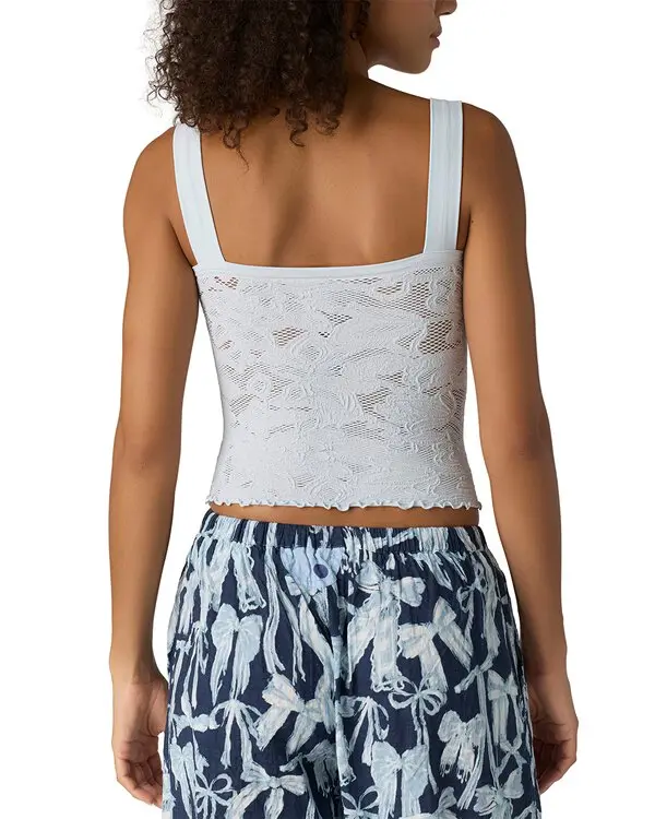 Free People Heirloom Lace Square Neck Camisole - Ice Skating