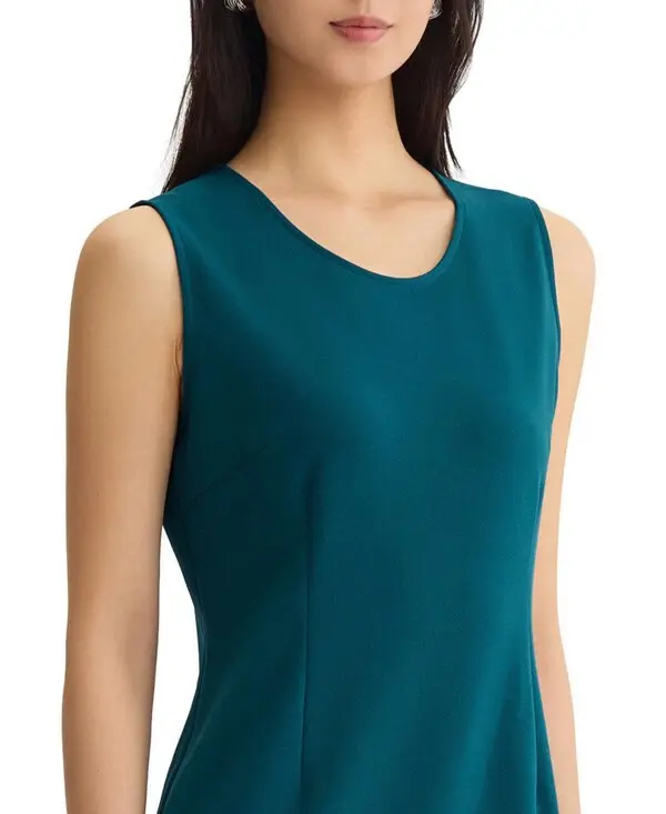 Ming Wang Stretch Deco Crepe Sheath Midi Dress - Deep Teal