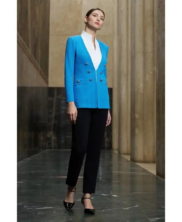 Ming Wang Plus Textural Tonal Knit Jacket