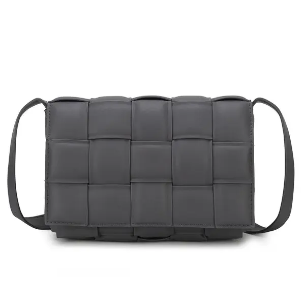 MKF COLLECTION BY MIA K. Ginger Woven Shoulder Bag Charcoal