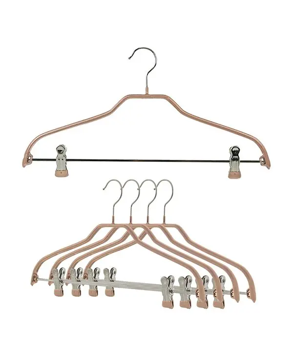 MAWA Silhouette Steel Grip Clothing Hanger, Model 40fk, Set Of 5 - Latte