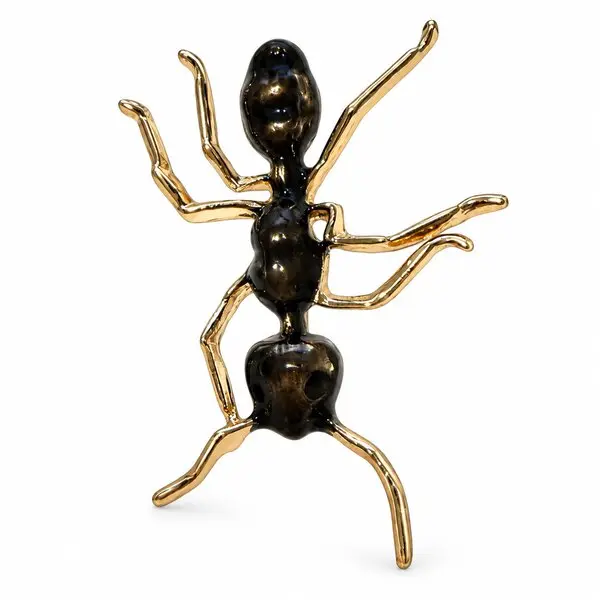 BY OZGE Black / Gold Midnight Colony Black Enamel & Gold-tone Ant Statement Brooch Black - Black/gold