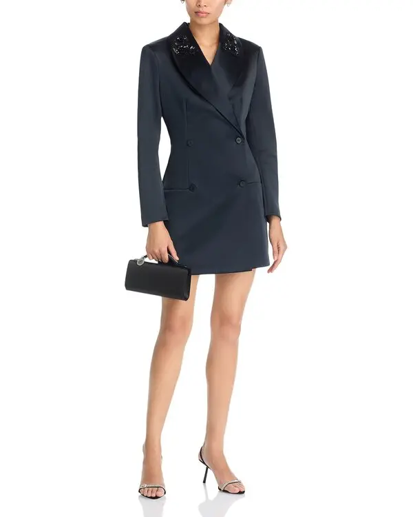 Chiara Boni La Petite Robe Reve Satin Double Breasted Mini Dress Exclusive