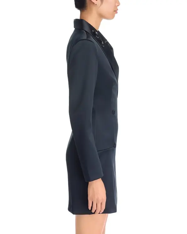 Chiara Boni La Petite Robe Reve Satin Double Breasted Mini Dress Exclusive