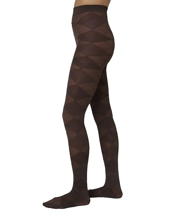 Swedish Stockings Rebecka Argyle Tights - Dark Brown