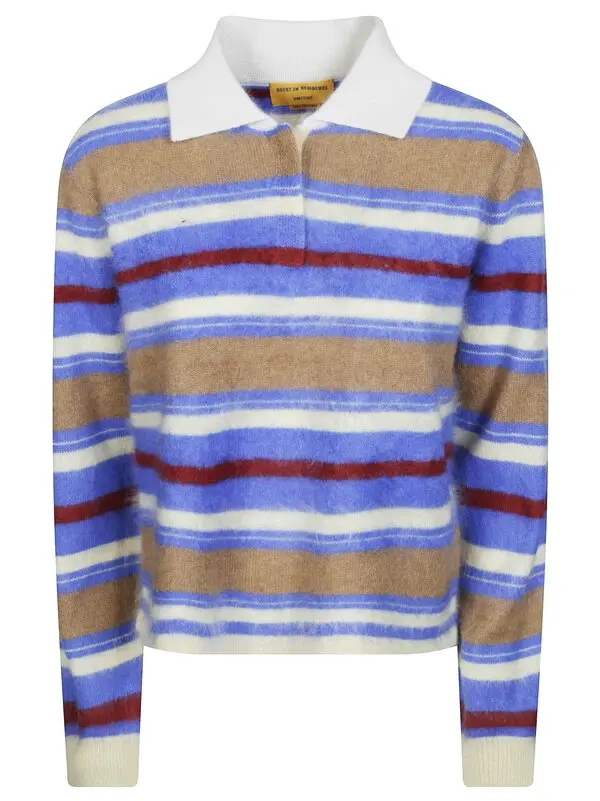 Guest In Residence Grizzly Cropped Rugby Mini Cashmere Top - Marrone