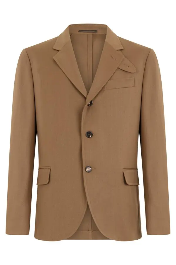 SLOWEAR Wool-blend Single-breasted Slim-fit Blazer - Brown
