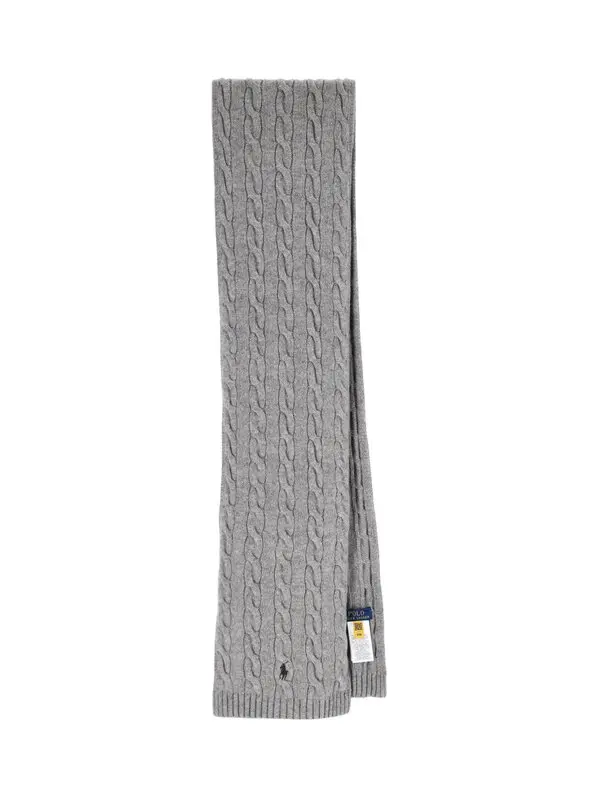 Polo Ralph Lauren Cable-knit Wool Cashmere Scarf - Grey
