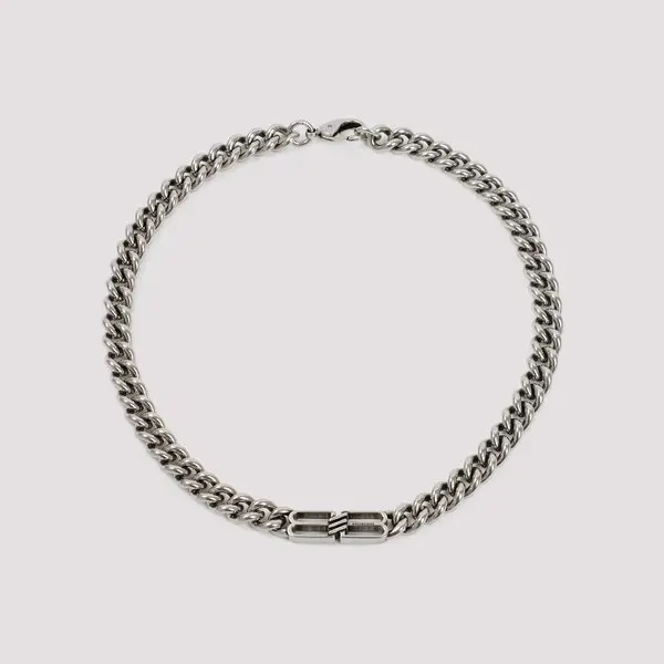 Balenciaga Bb Icon Mini Necklace In Brass For - Metallic
