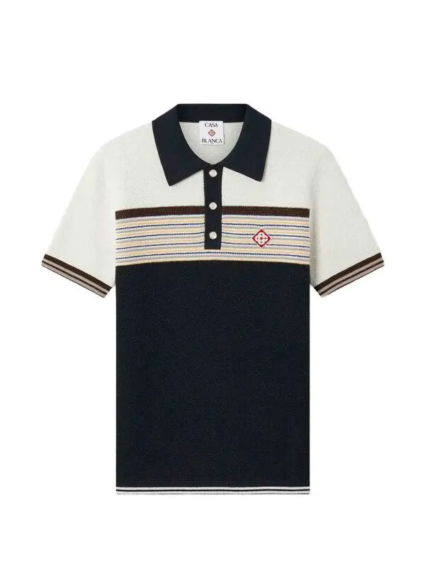 Casablanca Cafe Stripe Polo Shirt - Multi