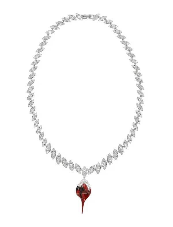 Ottolinger Crystal Pendant Necklace - White Red
