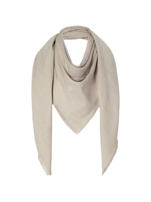 Fendi Ff Signature Shawl 140x140 - Tortora