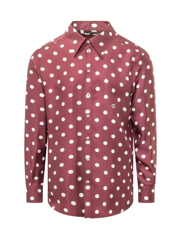 Dolce & Gabbana Polka-dot Button-down Shirt - Pois Bco F.bordeaux