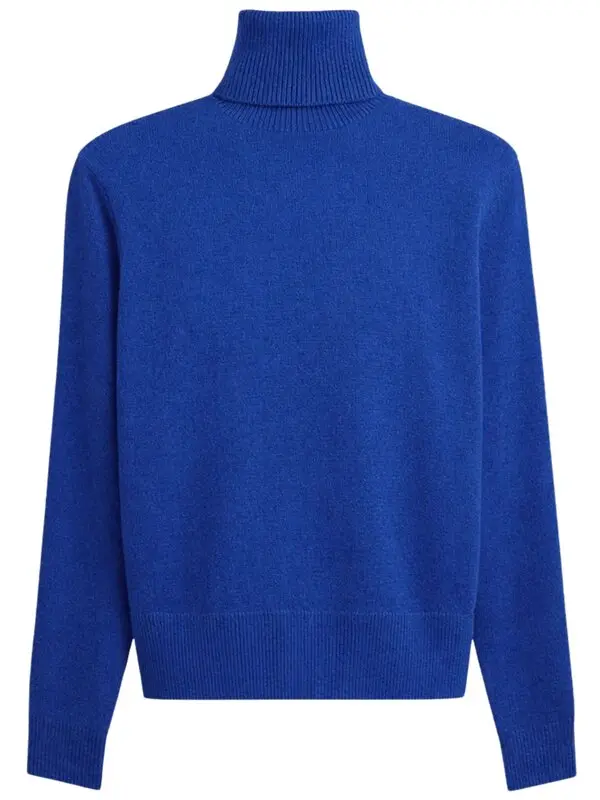 THE FRANKIE SHOP Gala Turtleneck In Wool-cashmere With Ribbed Cuffs And Hem - Navy