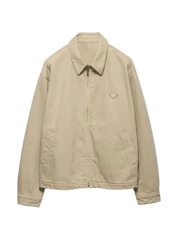 Prada Logo Patch Zip Front Jacket