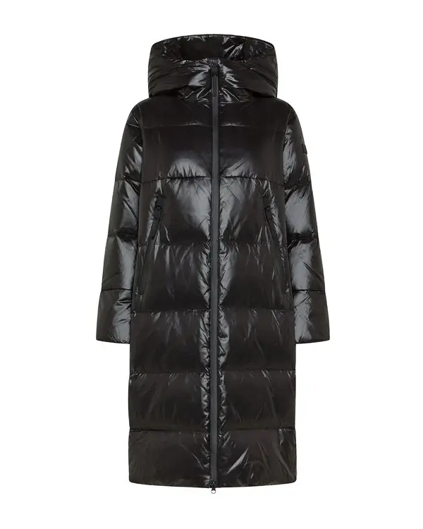 Peuterey Long Quilted Hooded Puffer Coat - Nero