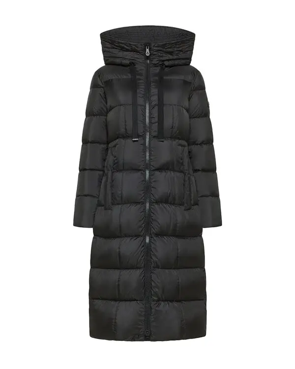 Peuterey Long Quilted Hooded Puffer Coat - Nero