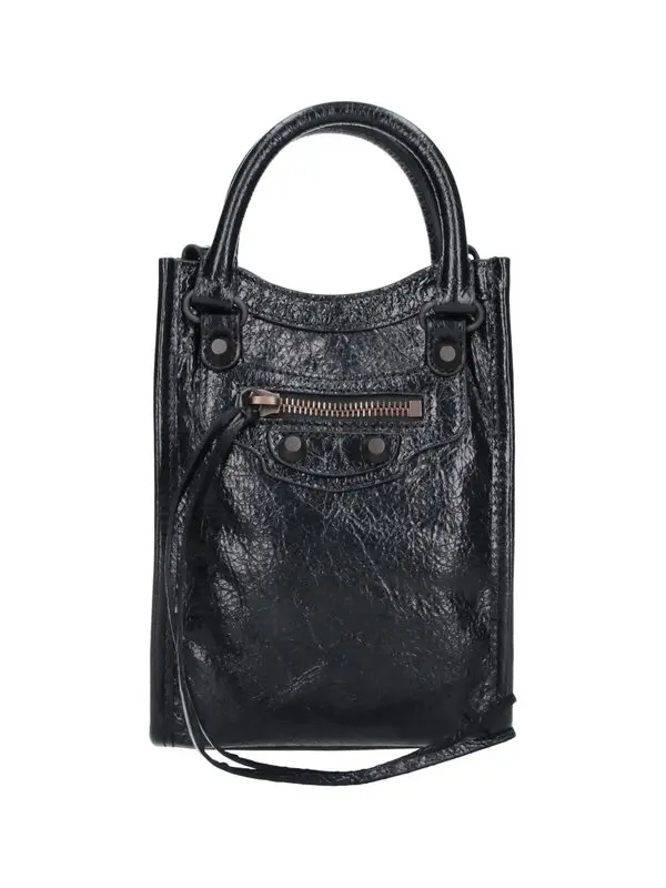 Balenciaga 100% Lamb Leather Handbag - Black