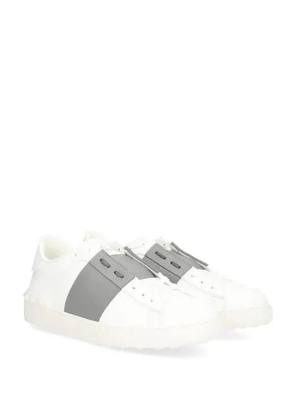 Valentino Garavani Calf Leather Open Sneaker - Bianco/dark Steel