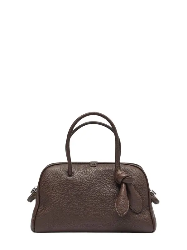 Jacquemus Le Petit Turismo Mini Calf Leather Handbag With Top Handle And Removable Strap - Brown