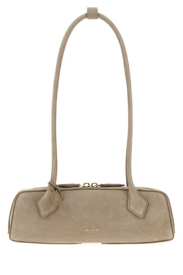 Alaïa Dove Nabuk Teckel Mini Shoulder Crossbody Bag - Grey