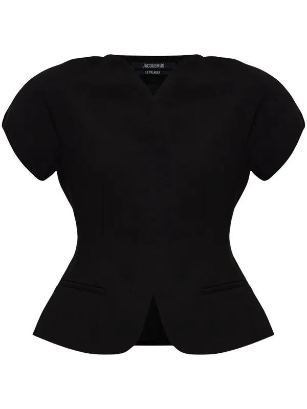 Jacquemus Structured Puff-sleeve Jacket - Black