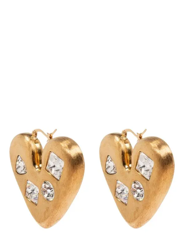 Jacquemus Crystal-accent Heart Drop Earrings