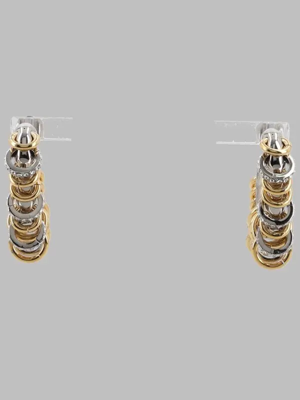 Rabanne Raffined Brass Finish Earrings - Multicolour