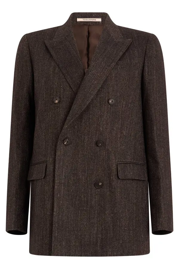0205 TAGLIATORE Tagliatore Double-breasted Wool-blend Blazer For